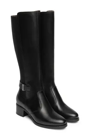 NEROGIARDINI Block Heel Leather Knee High Boot