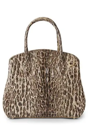 Brahmin Rosetta Croc Embossed Leather Satchel