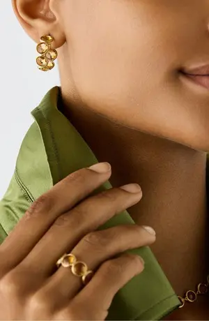 Marco Bicego Jaipur Color 18k Citrine Hoop Earrings