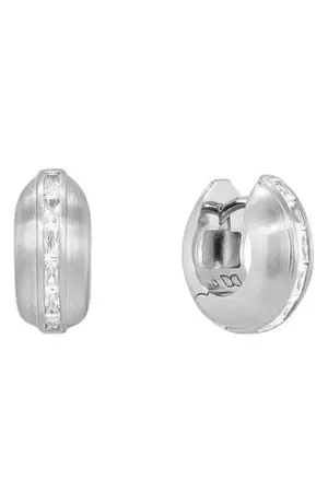 DEAN DAVIDSON Gemma White Topaz Huggie Hoop Earrings - White Cz/silver