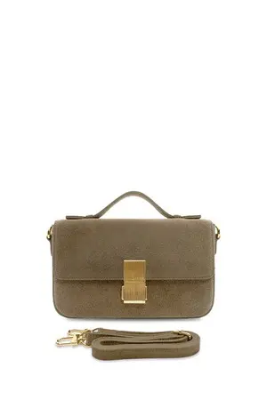 APATCHY LONDON The Flora Top Handle Suede Bag