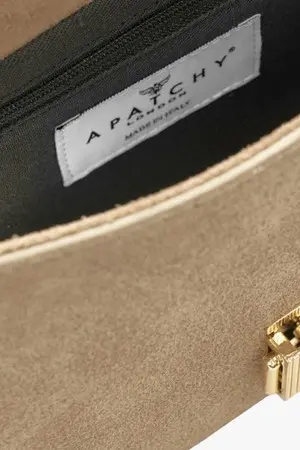 APATCHY LONDON The Flora Top Handle Suede Bag