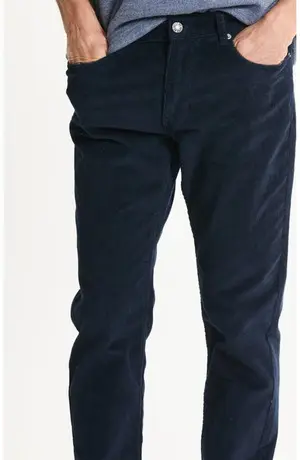 JACHS Stretch Corduroy 5-pocket Pants - Navy