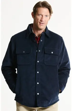JACHS Lined Corduroy Overshirt - Ink