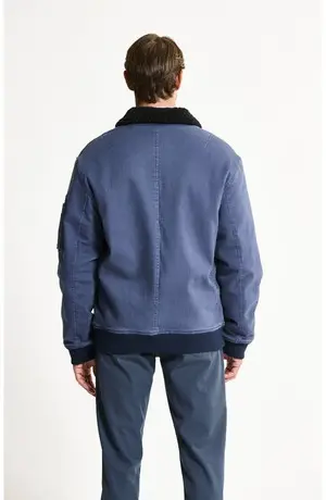 JACHS Soft Lined Bull Denim Bomber Jacket
