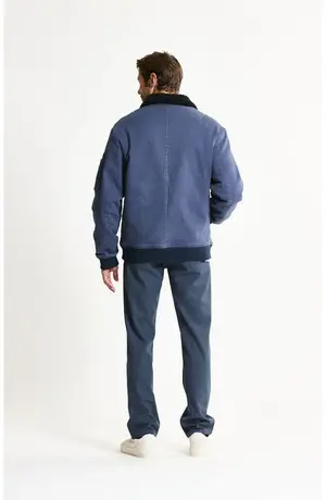 JACHS Soft Lined Bull Denim Bomber Jacket