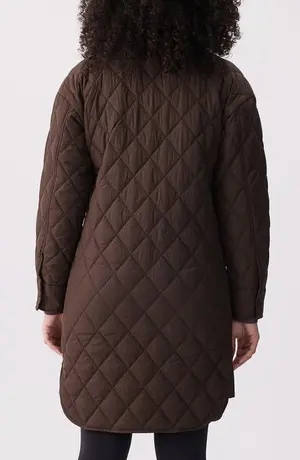 LOLE Avril Quilted Longline Shacket - Espresso
