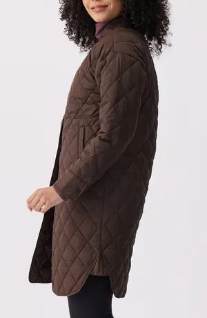 LOLE Avril Quilted Longline Shacket - Espresso