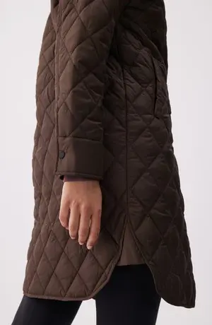 LOLE Avril Quilted Longline Shacket - Espresso