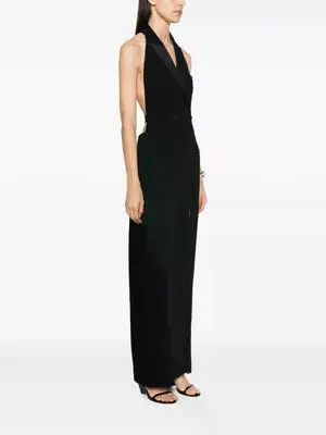 Patrizia Pepe Tuxedo-lapel Halterneck Dress