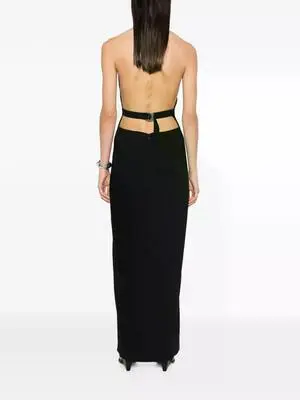 Patrizia Pepe Tuxedo-lapel Halterneck Dress