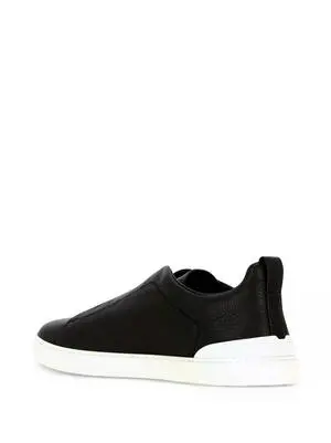 Zegna Triple Stitch Leather Sneakers