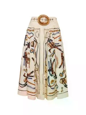 Farm Rio Equestrian Maxi Skirt - Neutrals
