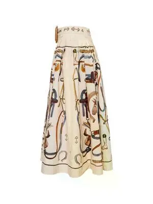 Farm Rio Equestrian Maxi Skirt - Neutrals