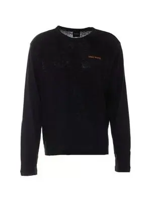 DAILY PAPER Slub-texture Logo-embroidered T-shirt - Black