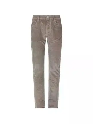 Jacob Cohen Bard Corduroy-effect Straight-leg Cotton Trousers - Grey