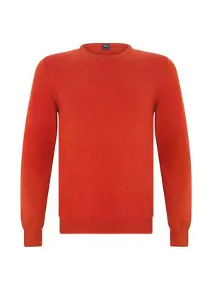 Fedeli Fine-knit Cashmere Sweater - Orange