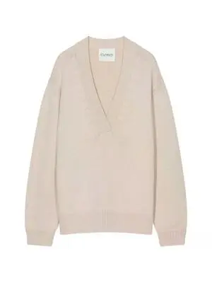 Closed V-neck Long-sleeve Sweater