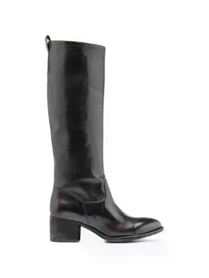 Officine Creative Denner 116 Polished Leather Boots - Black