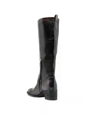 Officine Creative Denner 116 Polished Leather Boots - Black
