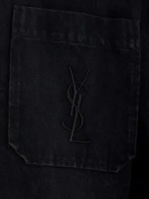 Saint Laurent Cassandre Overshirt In Cotton Linen Garbardine