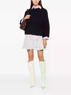 TWINSET Floral-appliqué Raglan-sleeve Sweater - Blue