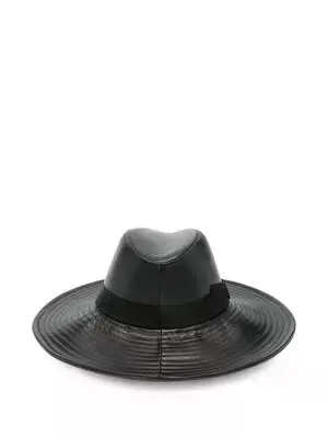 Borsalino Leather Fedora Hat