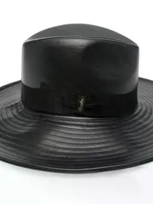 Borsalino Leather Fedora Hat