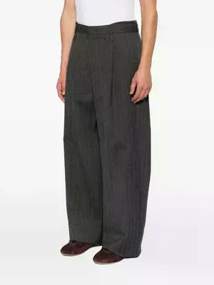 Emporio Armani Pinstripe-pattern Pleated Trousers