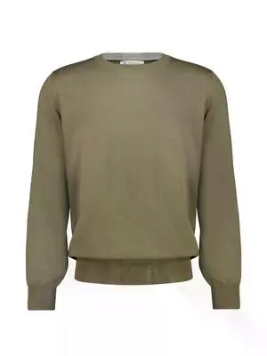 Brunello Cucinelli Crew-neck Ribbed-trim Sweater - Green