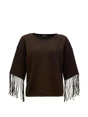 Herno Fringe-trim Crew-neck Jumper
