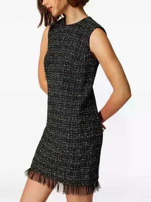 TWINSET Short Bouclé And Plumetis Tulle Dress