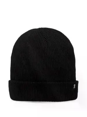 On Ribbed-knit Merino Beanie Hat - Black