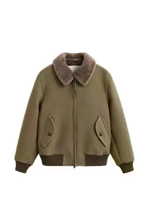 Gant Shearling-collar Wool Jacket - Green