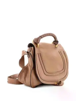 Chloé Marcie Top Handle Bag Leather Medium Shoulder Bag - Brown