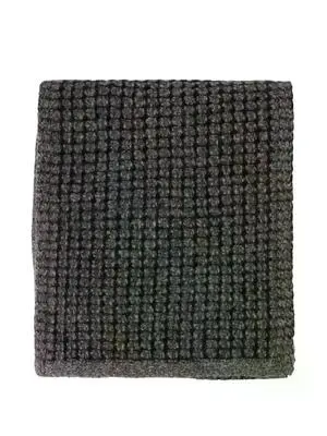 Officine Générale Checked Wool Scarf - Grey