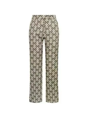 Malìparmi Orbit-print Chain-print Straight-leg Trousers - Grey