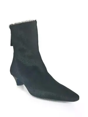 HALMANERA Fern16 Pony-hair Rear-zip Boots - Black