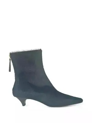 HALMANERA Fern16 Pony-hair Rear-zip Boots - Black