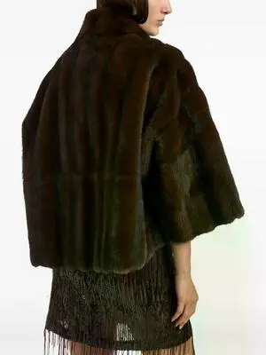 SWORD 6644 Faux-fur Funnel-neck Jacket