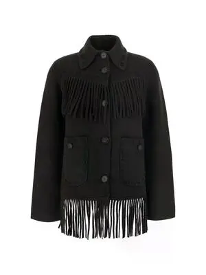 Guest In Residence Fringe-trimmed Whipstitch Cardigan