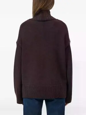 Closed High-neck Rib-trimmed Sweater