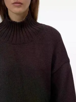 Closed High-neck Rib-trimmed Sweater