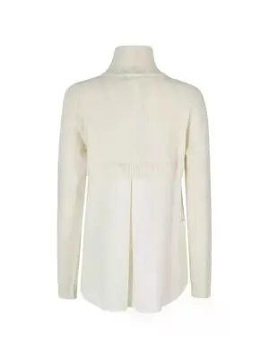 SEMICOUTURE Layered Panel Half-zip Sweater - Neutrals