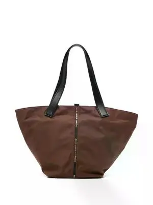 ALEXANDER SMITH Large Laurent Logo-tape Leather-trim Tote Bag - Brown