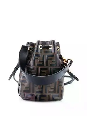 Fendi Mon Tresor Zucca Embossed Leather Mini Bucket Bag