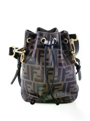 Fendi Mon Tresor Zucca Embossed Leather Mini Bucket Bag