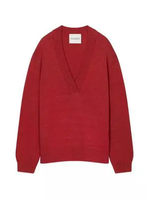 Closed V-neck Long-sleeve Sweater