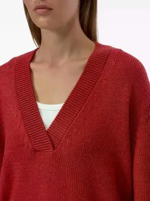 Closed V-neck Long-sleeve Sweater