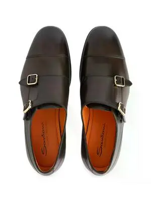 Santoni Double-strap Cap-toe Monk Shoes